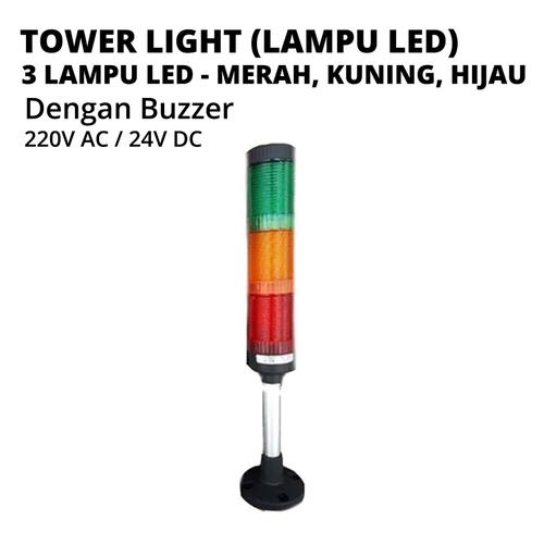Jual Tower Light Buzzer (Lampu LED) 3 Lampu LED 220V AC / 24V DC ...