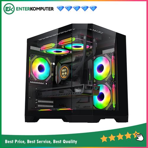 Promo Aigo DarkFlash FT350 M-ATX Black - M-ATX Casing PC Gaming Cicil 0 ...