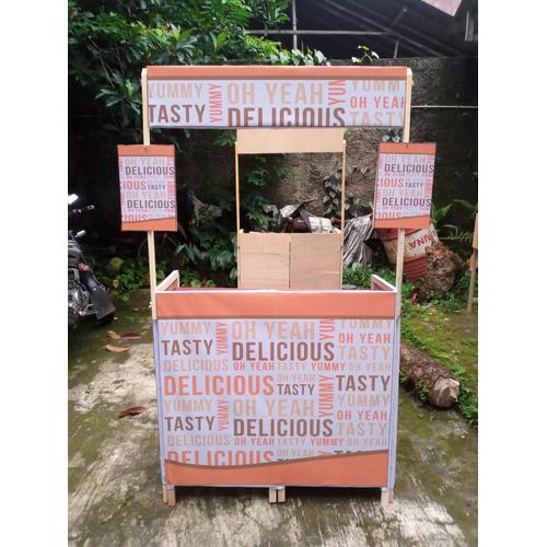 Jual BOOTH PORTABLE / BAHAN KAYU / GEROBAK LIPAT / booth orange / booth ...