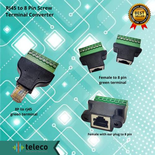 Jual Converter Adapter Connector Ethernet RJ45 Female to 8 Pin Terminal ...