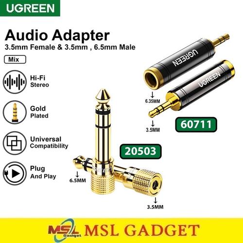 Jual UGREEN Adapter Konverter Audio Jack 3.5mm to 6.35mm 6.5mm Male Female - Kota Surabaya - MSL ...