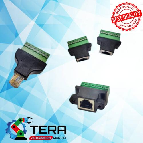Jual Converter Adapter Connector Ethernet RJ45 Female to 8 Pin Terminal ...