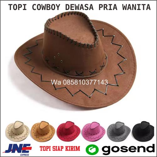 Jual topi cowboy/pria dan wanita/topi koboy/topi koboi/topi acara/topi ...