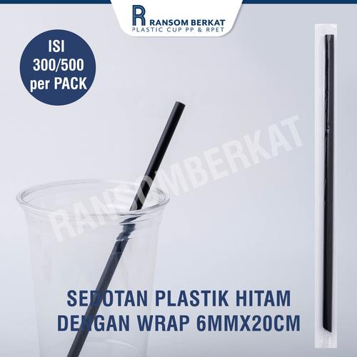 Jual Sedotan Plastik Hitam Lancip Bungkus Plastik Straw (AMJBH620WF ...