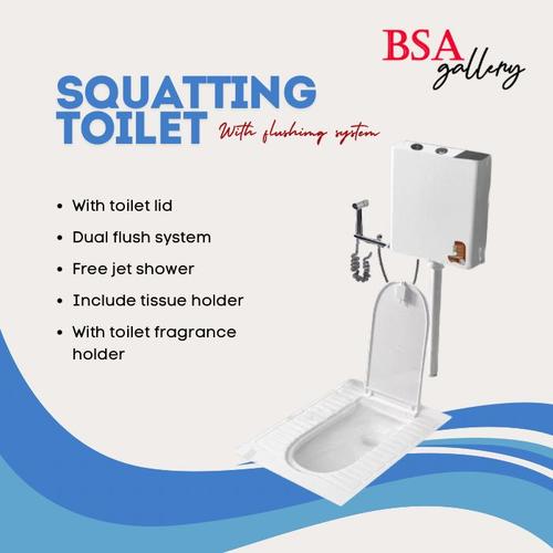 Jual KLOSET JONGKOK OTOMATIS FLUSH MR.TAO DENGAN PENUTUP KLOSET + WATERTANK WARNA PUTIH - DENGAN ...