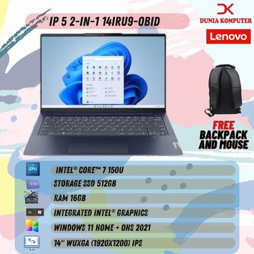 Jual Lenovo IdeaPad 5 2-in-1 14IRU9-0BID Notebook - Cosmic Blue ( Core 7-150U / 16GB / 512GB SSD ...