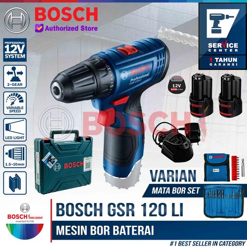 Promo Bosch Mesin Bor Obeng GSR 120-LI GEN 3 dan FREE Mata Bor dan ...