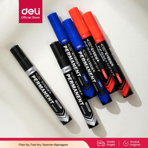 Jual Deli Spidol Permanen / Permanent Marker Terang Cepat Kering EU217 ...