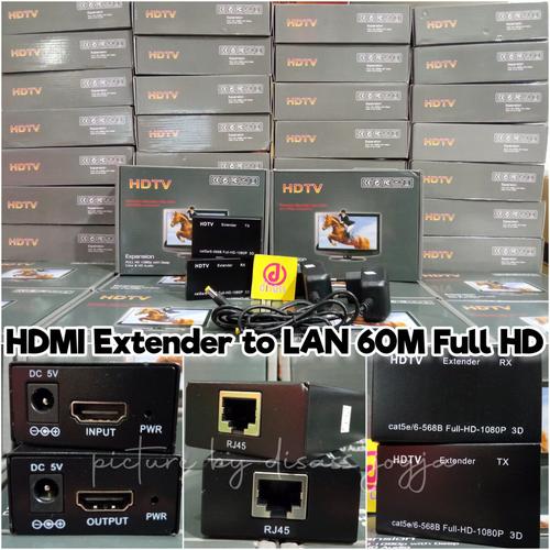 Promo HDMI Extender to LAN 60M - Perpanjangan HDMI to LAN 60M +Adapter ...
