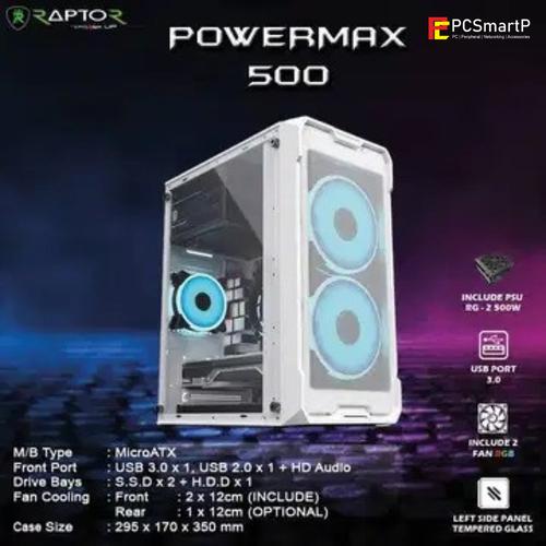 Jual Casing PC M-ATX Tempered Glass PowerUp Raptor CPM Powermax 500 ...