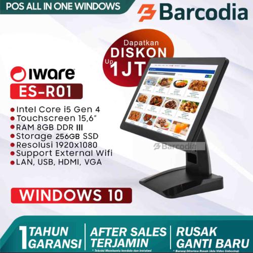 Promo Mesin kasir PC POS All in One Core i5 Touchscreen Iware ES-R01 8GB 128GB Cicil 0% 3x ...