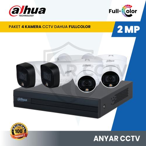 Jual PAKET CCTV DAHUA 4CH 4 CAMERA FULL COLOR / COLORVU 1080P SIAP ...