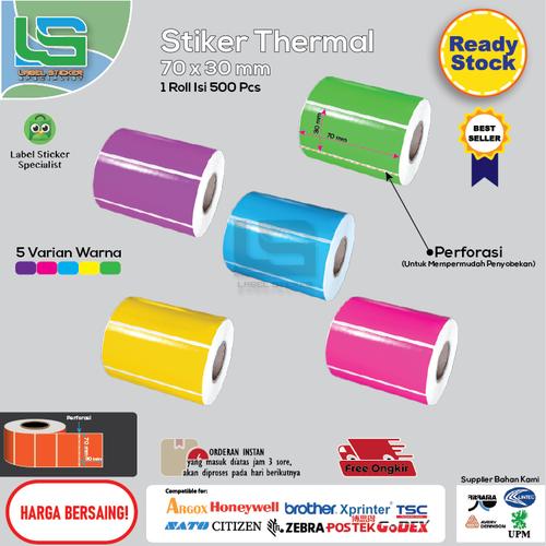 Jual STICKER LABEL BARCODE 70x30 MM THERMAL 500 PCS - Jakarta Barat ...