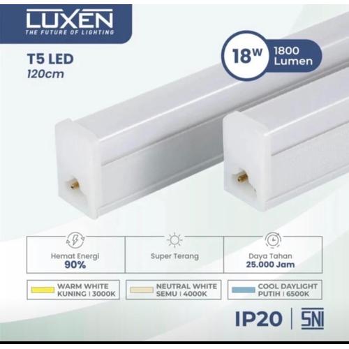 Jual luxen lampu tl t5 led tube 18 watt 120cm 6500k / 3000k 18w ...