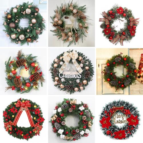 Jual Hiasan Krans Natal Pajangan Dekorasi Ornament Gantungan Pintu 40cm ...