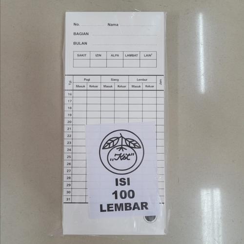 Jual Kartu Absen Amano / Kertas Absensi Manual Polos - 1 pack isi 100 ...