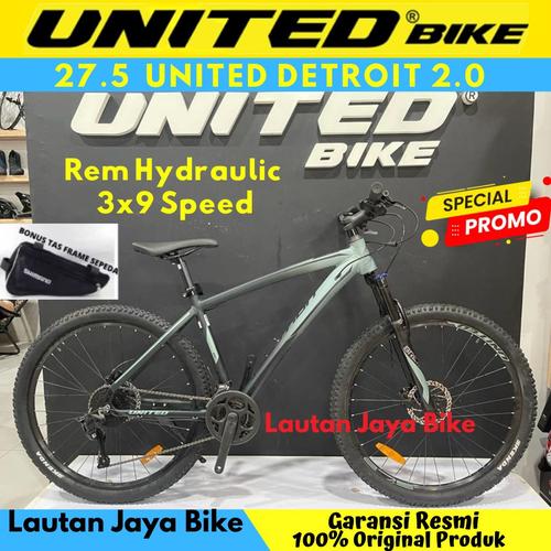 Promo SEPEDA GUNUNG 27.5 MTB UNITED DETROIT 2.0 Terbaru - Silver blue ...