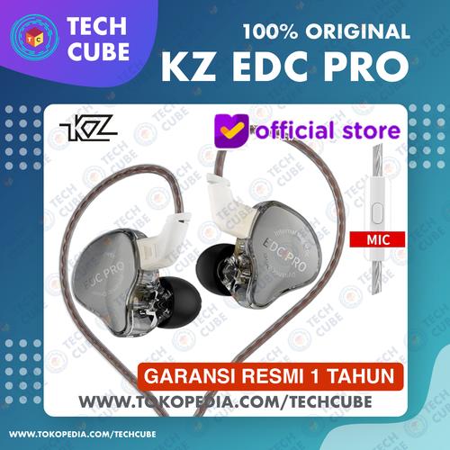 Promo KZ EDC Pro with MIC Dynamic Driver Single DD IEM In Ear Earphone Headset - Silver Cable ...