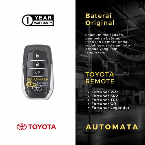 Jual Baterai Remote Mobil Toyota Fortuner GR 2022 Original Panasonic ...