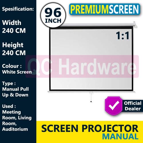 Jual Premium Screen Projector 96 inch Rasio 1:1 - Layar Proyektor ...