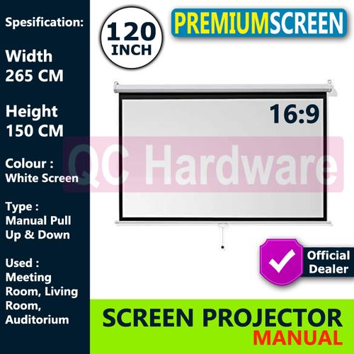Jual Premium Screen Projector 120 inch Rasio 16:9 - Layar Proyektor ...