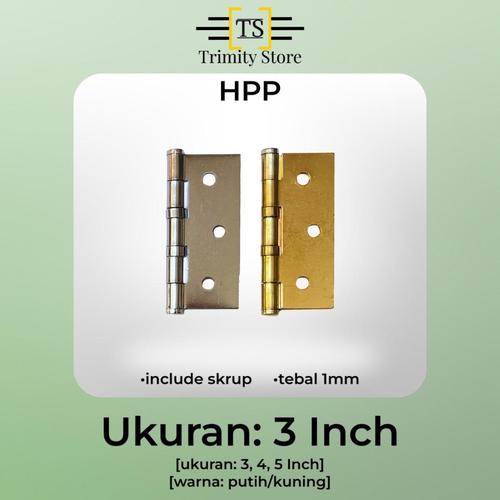 Jual Engsel Plat 3" HPP (Engsel Pintu / Engsel Jendela) - Putih - Kota ...