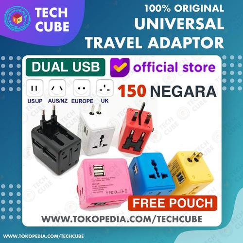 Jual Universal Travel Adaptor USB FAST Charger Adapter Colokan Stop ...
