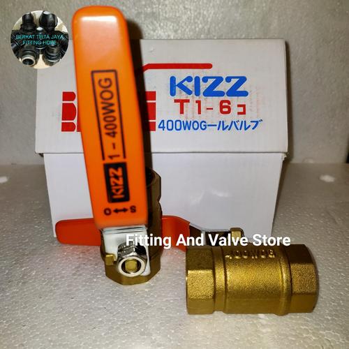 Jual Ball Valve Brass Kuningan Drat Dalam Merk KIZZ 1 inch - 400 WOG ...