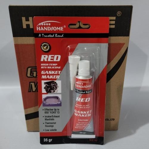 Jual Lem Red Silicone Sealant/Red Gasket Maker Handsome 35Gr (isi 12 ...