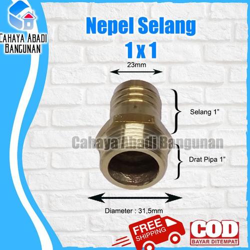 Jual Nepel Selang 1 X 1 Inch Drat Luar Kuningan Sambungan Hose ...