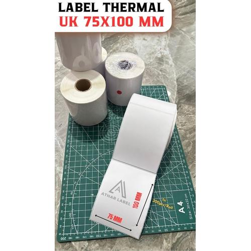 Jual STICKER LABEL BARCODE THERMAL PUTIH UK 75X100 MM 1LINE | UK 75x100 ...