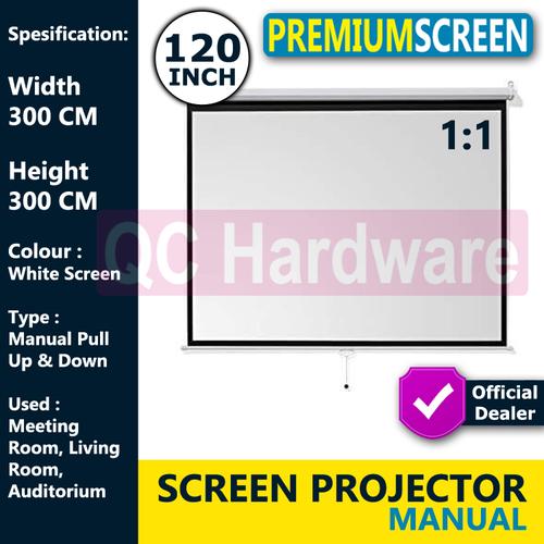 Jual Premium Screen Projector 120 inch Rasio 1:1 - Layar Proyektor ...