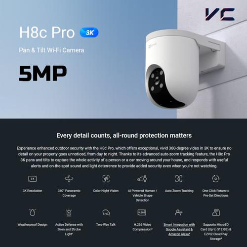 Jual EZVIZ H8C PRO 5MP 3K Outdoor IP Camera Pan & Tilt 360 CCTV Wifi ...