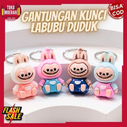 Jual GANTUNGAN KUNCI LABUBU DUDUK SIZE SEDANG KEYCHAIN LABU LABU LABUBU ...