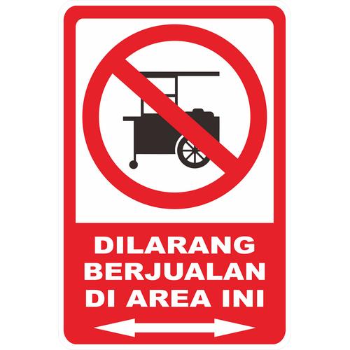 Jual Rambu Dilarang Berjualan di Area Ini 40cm x 60cm, 35cm x 50cm ...