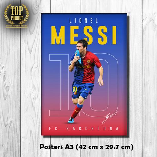 Jual Poster Pemain Bola Lionel Messi Barcelona Ukuran A3 Hiasan Dinding ...