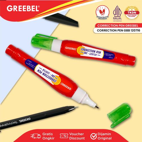 Promo GREEBEL CORRECTION PEN GBC 120716 (1 PCS)/Tipex Cair /Tip X/Tip ...
