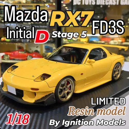 Jual 1/18 Mazda RX7 FD3S Initial D Stage 5 Version Yellow by Ignition ...