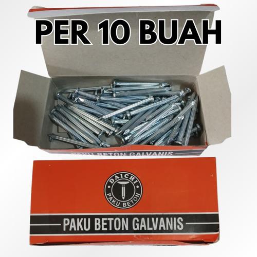 Jual PER 10 Buah Paku Beton 2 Inch 250 Gram RRT Putih Paku Tembok Dinding 50 mm 5 cm Concrete ...