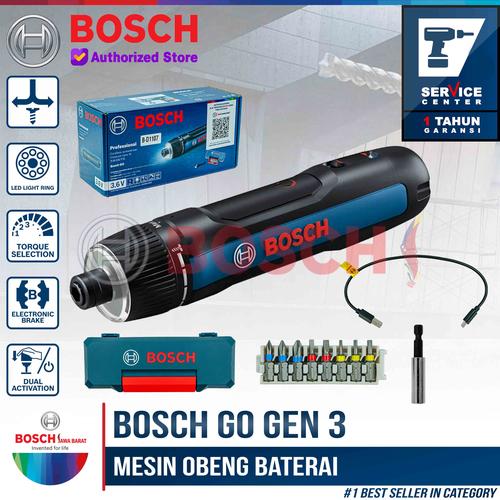 Promo BOSCH Screwdriver Cordless Go Gen 3 USB 3.6V Mesin Bor Obeng ...