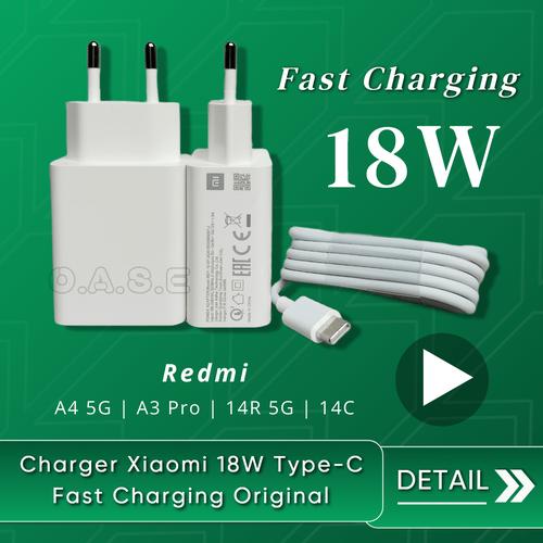 Promo Charger Xiaomi Redmi A4 5G | A3 Pro | 14R 5G | 14C Original Fast ...