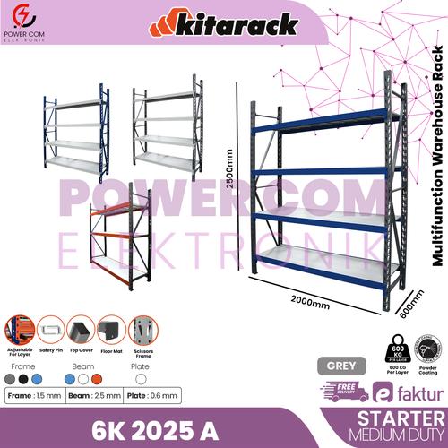 Jual RACK GUDANG BESI 600 KG 2m t 2,5 m rack gudang besi 6K2025A ...