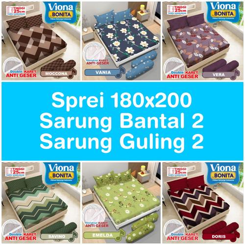 Promo Viona By Bonita Sprei Fitted KING Size Uk.180x200cm Tinggi 25 ...