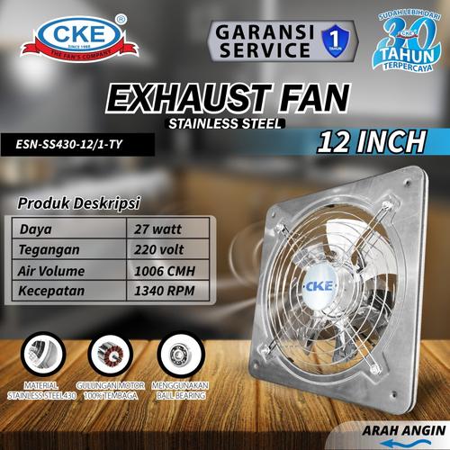 Jual CKE Exhaust Fan Dinding Stainless Steel 12 Inch Kipas Hexos Hisap ...