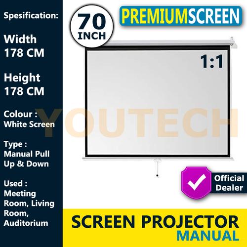 Jual Premium Screen Projector 70 inch Rasio 1:1 - Layar Proyektor ...