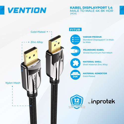 Promo Vention Kabel DisplayPort DP 1.4 Male to Male 4K 8K HDR Adaptive-Sync - HCA, 1 Meter ...