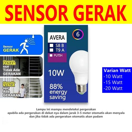 Jual Lampu LED Bohlam Sensor Gerak Motion Sensor Otomatis 10w 15w 20w ...