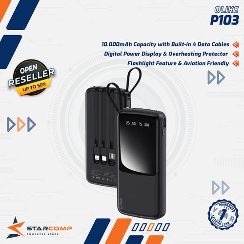 Jual Olike P103 PowerBank 10.000mAh 4- In-1 Black Data Cables Powerbank ...