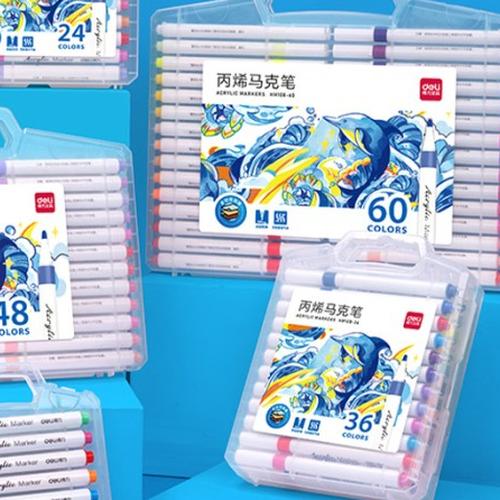 Jual Deli Spidol Akrilik / Acrylic Marker 48 Colors HM108 - 48 warna ...