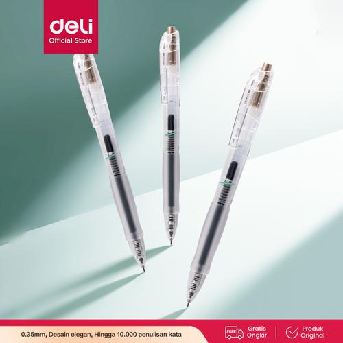Jual Deli Gel Pen / Pulpen Gel 0.35mm Kapasitas Tinta Penulisan Halus ...